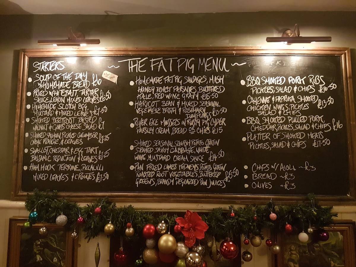 Menu at The Fat Pig pub & bar, Exeter