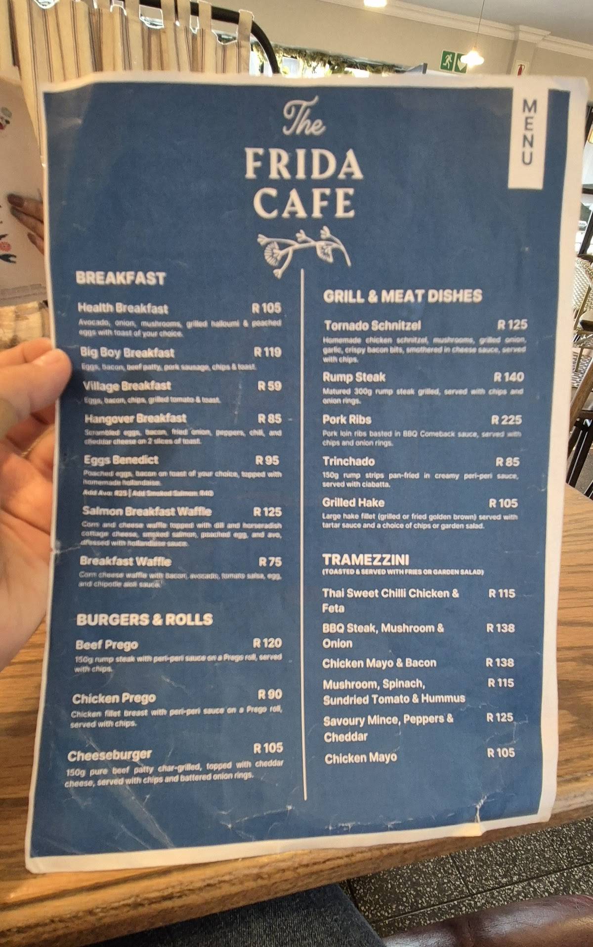 Menu at The Frida Cafe, Kempton Park