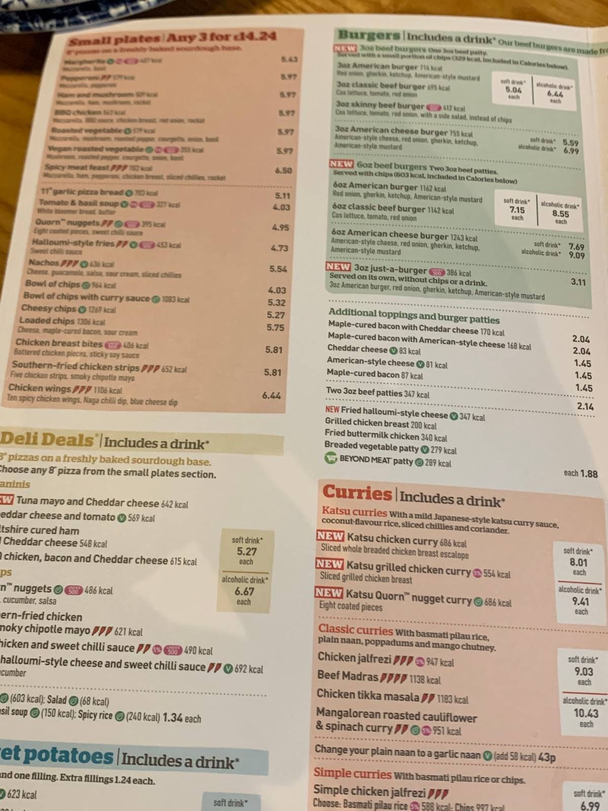 Menu at The Giant Bellflower - JD Wetherspoon pub & bar, Selby