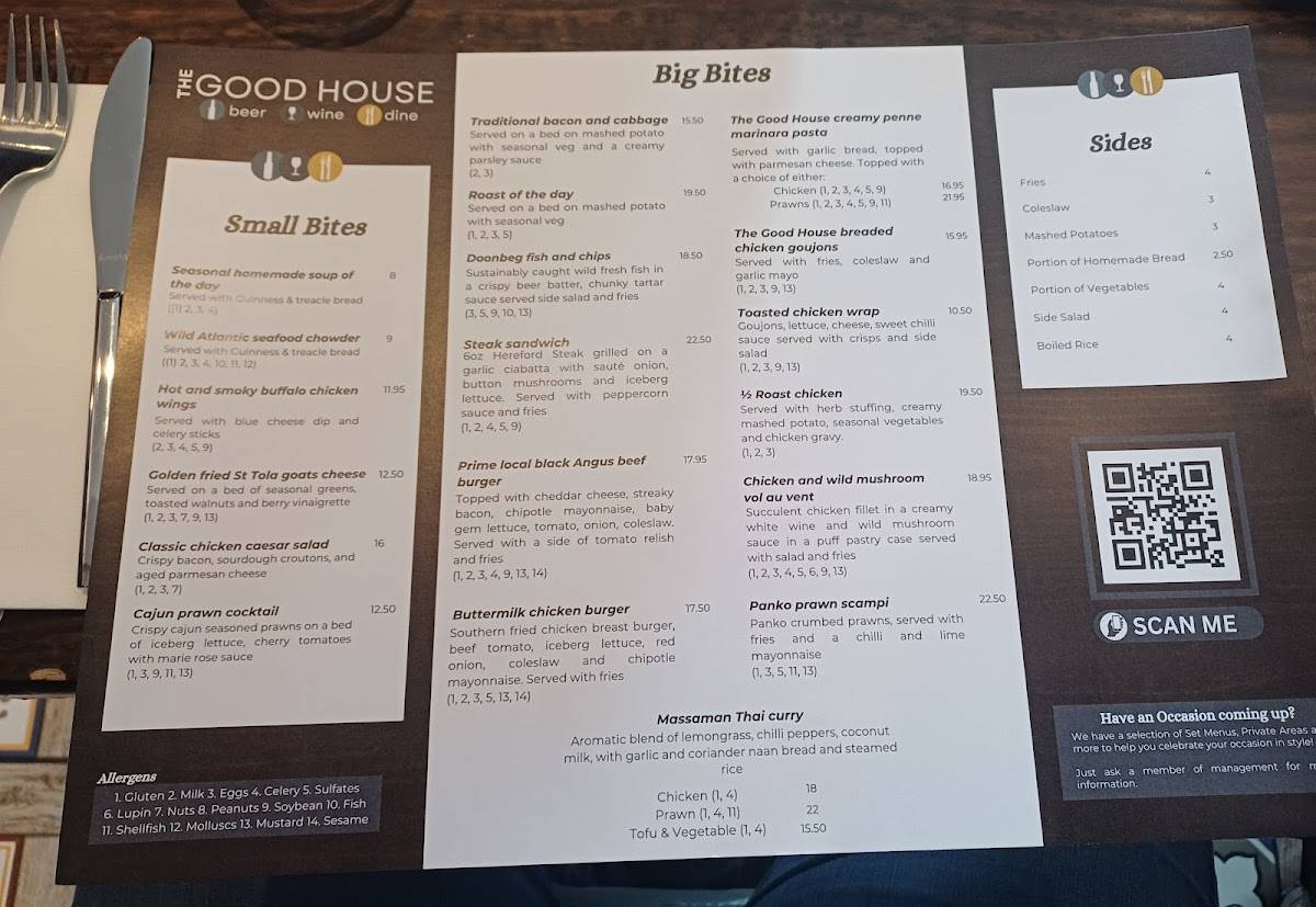 Menu at The Good House pub & bar, Inagh, Main Street