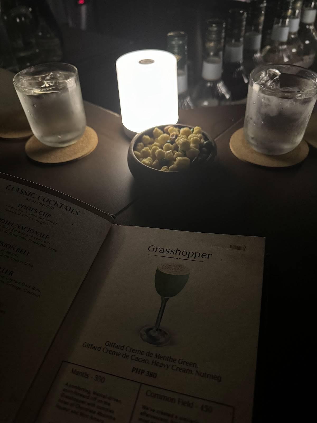 Menu at The Grasshopper Bar, Makati, OPL Building
