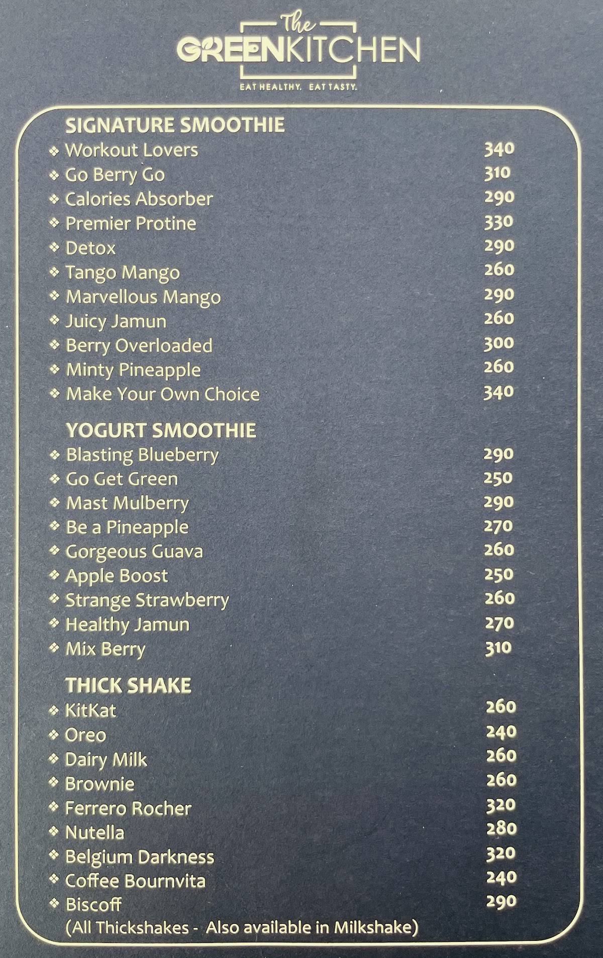 Menu at The Green Kitchen - Eat Healthy. Eat Tasty., Surat
