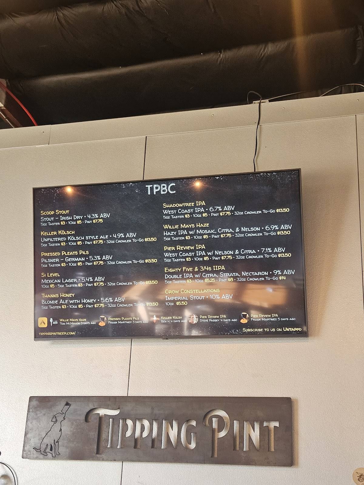 Menu at The Hangar 76 pub & bar, Oceanside