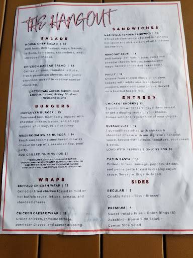 Menu at The Hangout Bar & Grill, Columbus