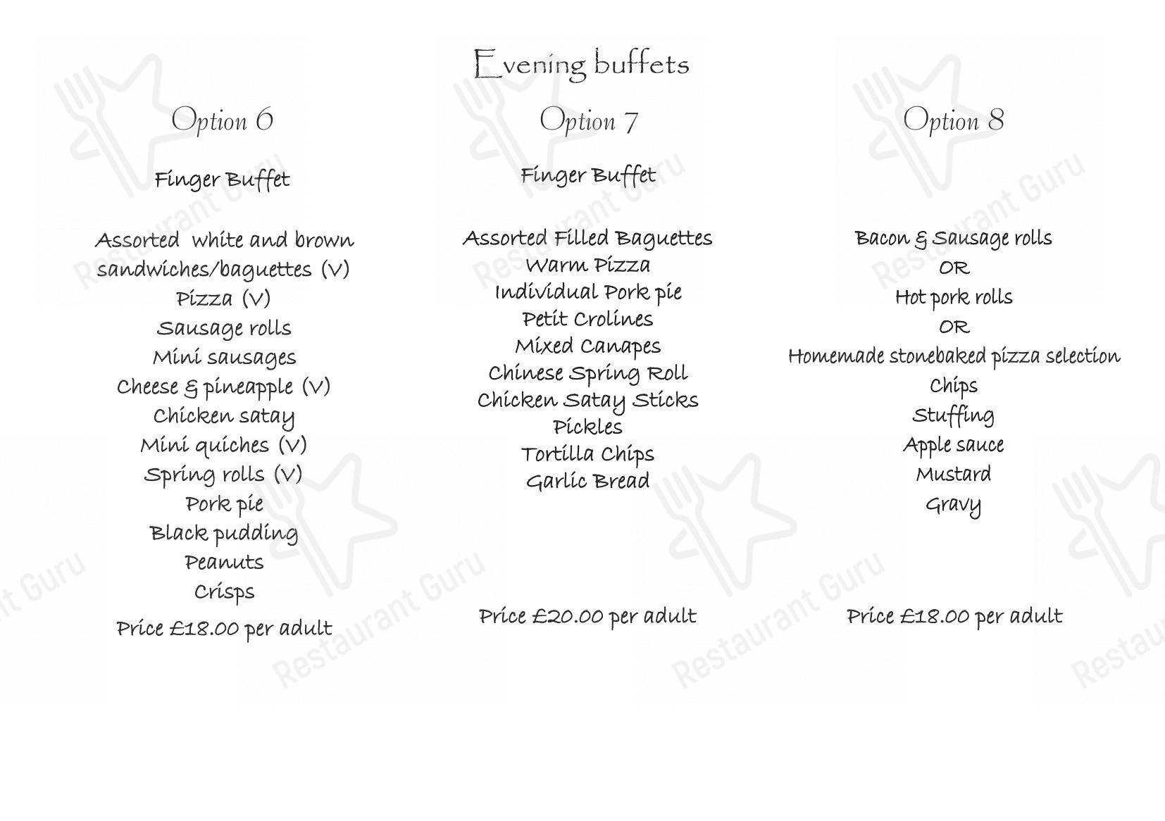Menu at The Holt Fleet restaurant, Worcester
