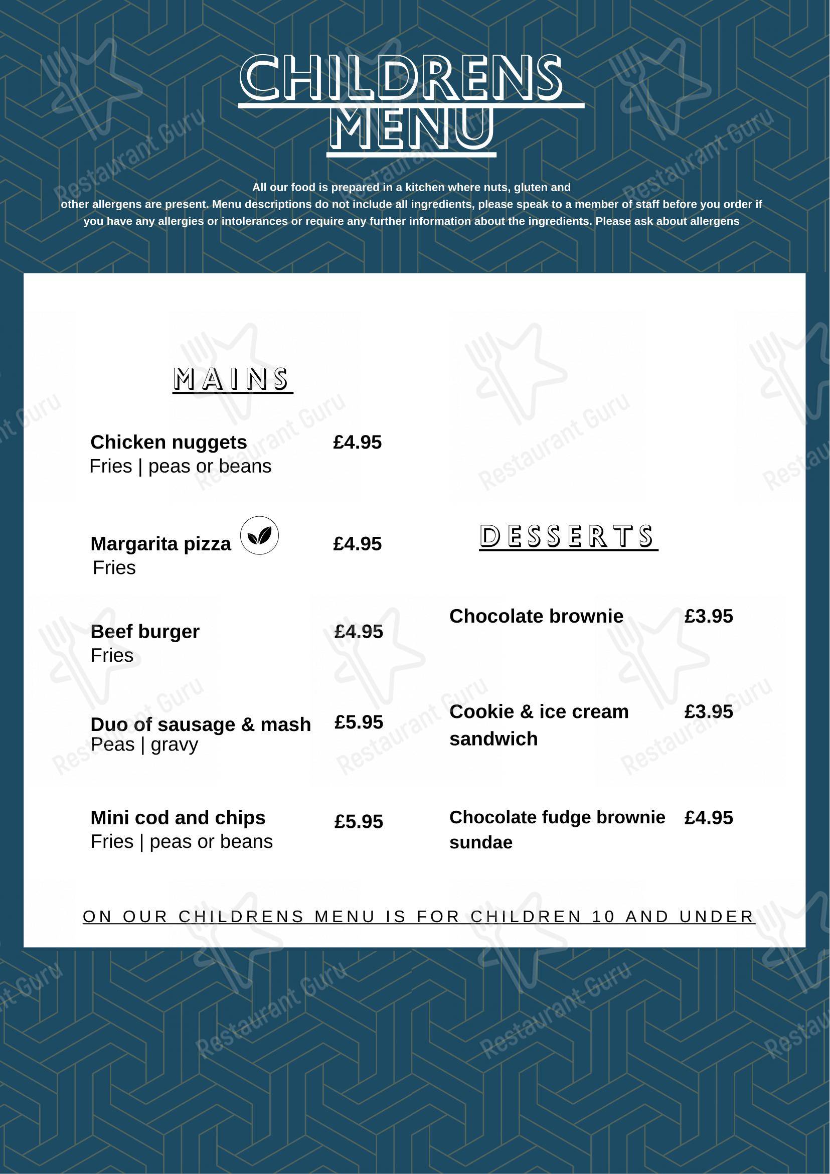 Menu at The Horns Inn, Slitting Mill pub & bar, Rugeley