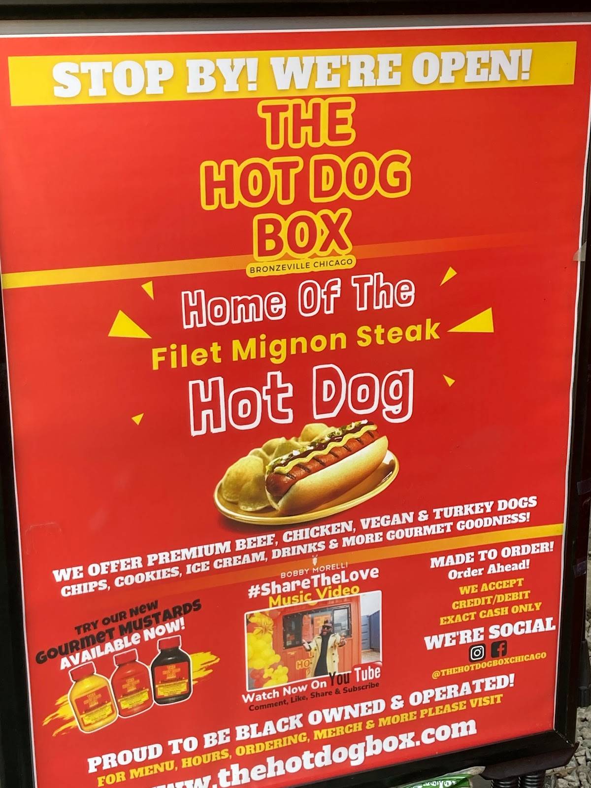 Menu at The Hot Dog Box Bronzeville restaurant, Chicago