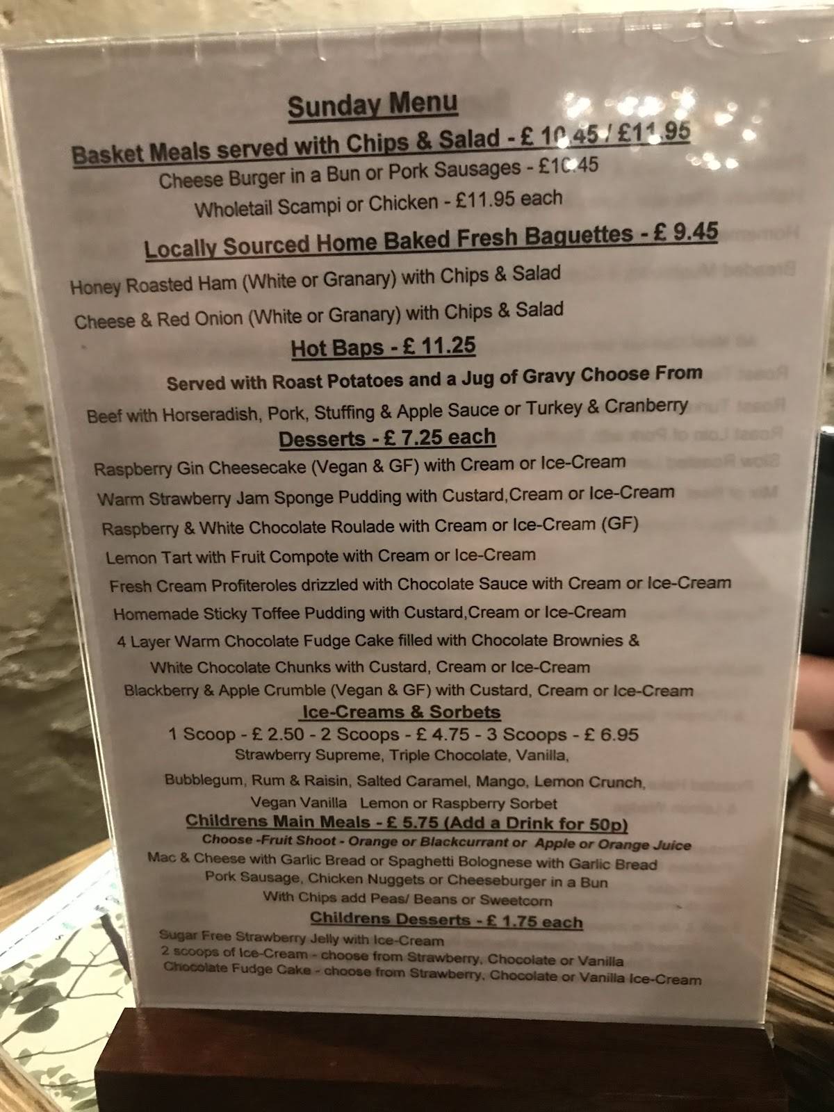 Menu at The House in The Tree pub & bar, Cheltenham