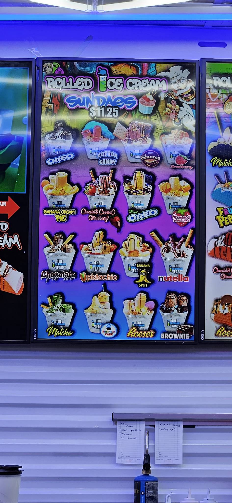 Menu at The Ice Cream Lab restaurant, Colorado Springs, b Delmonico Dr