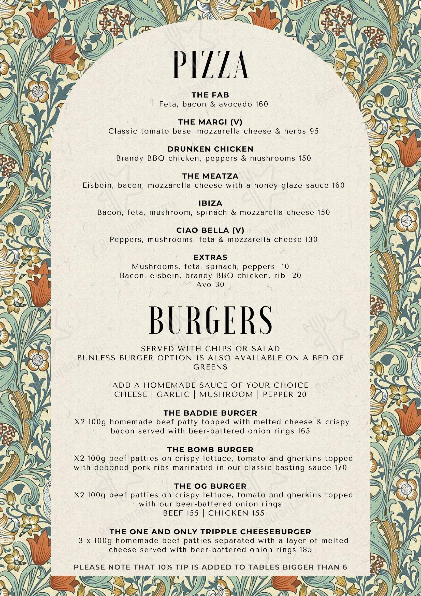 Menu at The Ivory Eatery restaurant, Mthatha