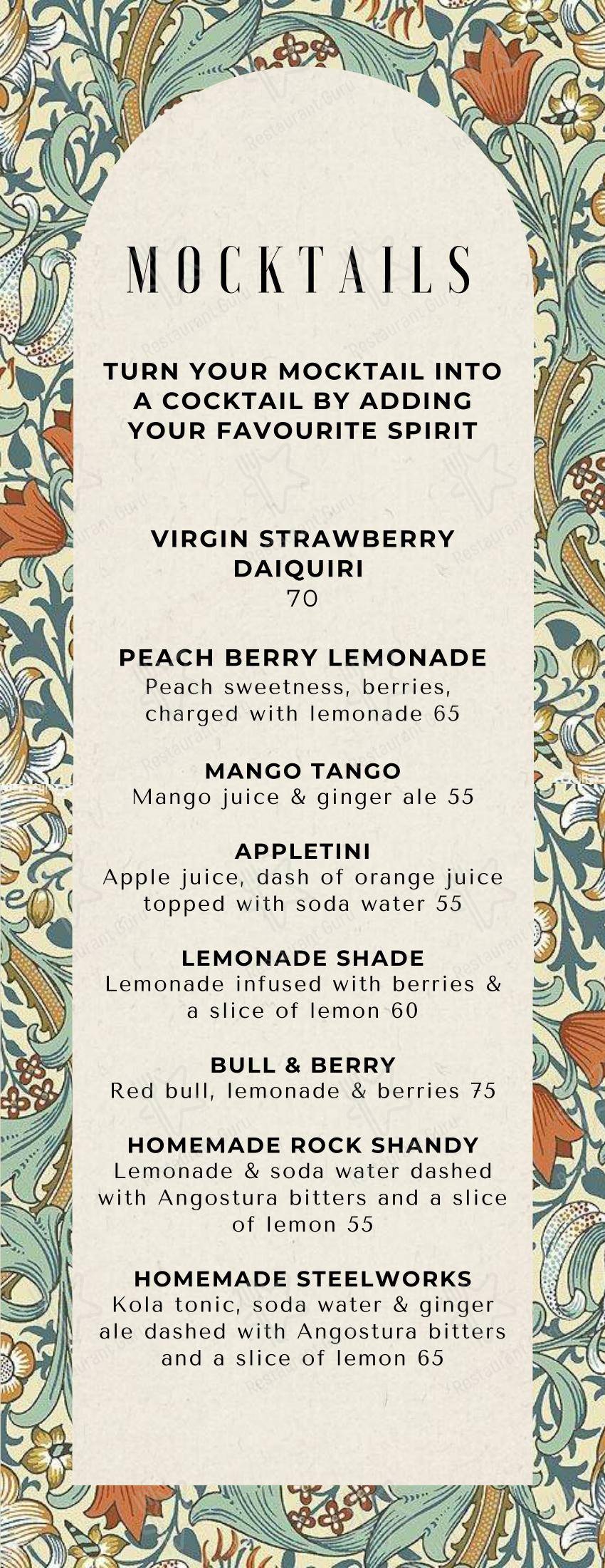 Menu at The Ivory Eatery restaurant, Mthatha