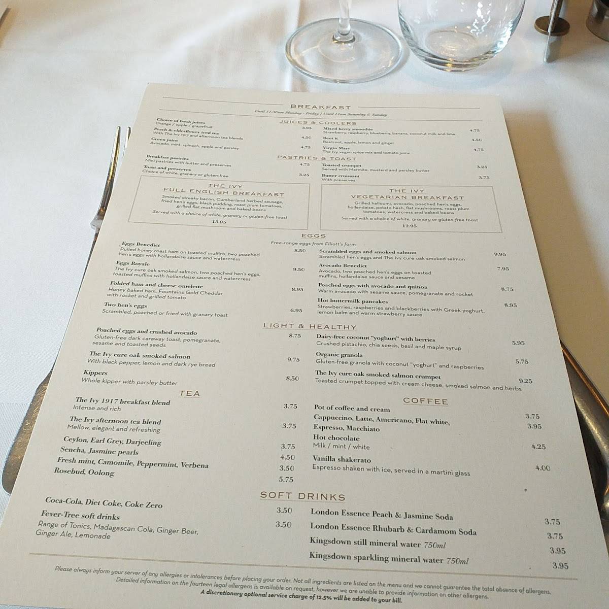 Menu at The Ivy Harrogate Garden restaurant, Harrogate