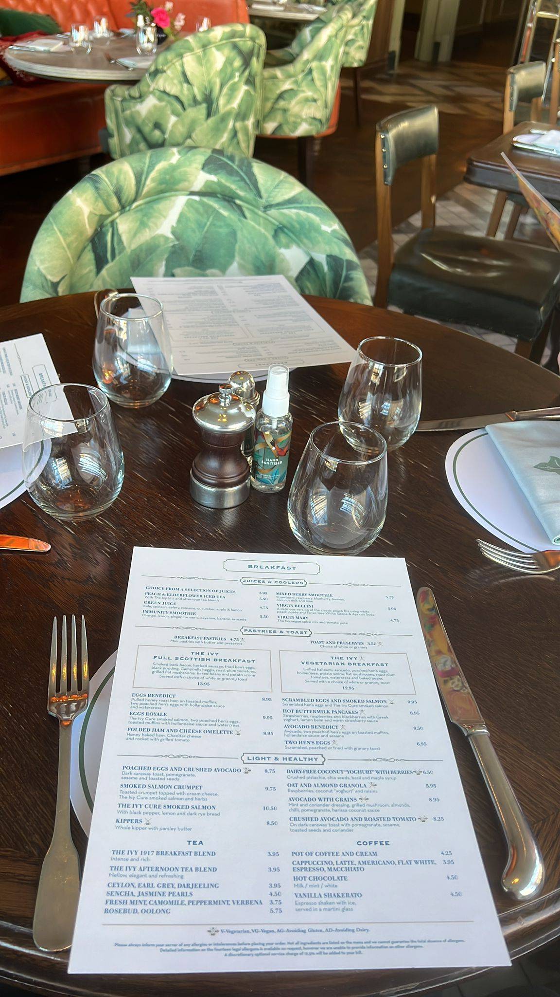 Menu at The Ivy On The Square Edinburgh pub & bar, Edinburgh