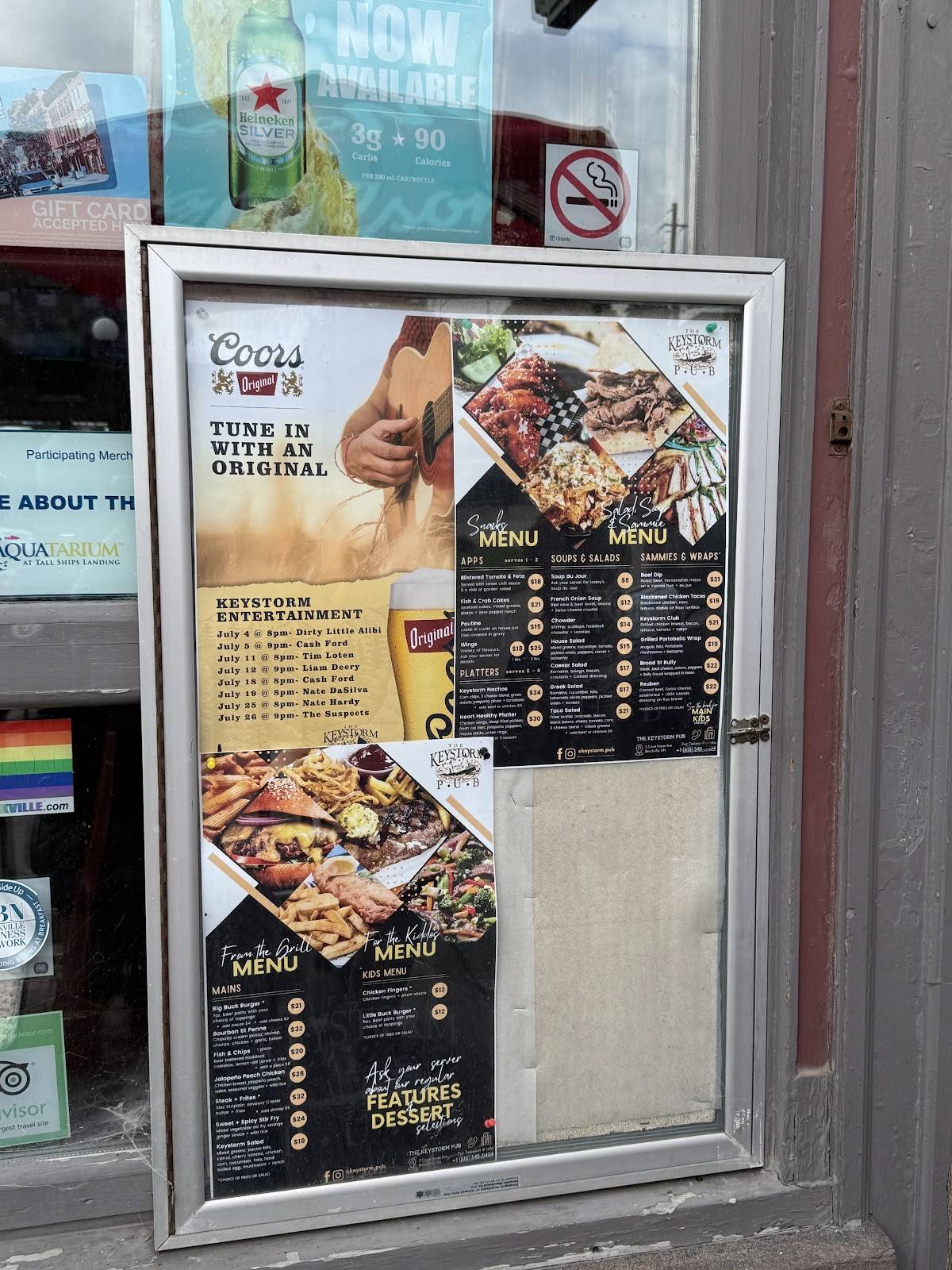 Menu at The Keystorm Pub, Brockville