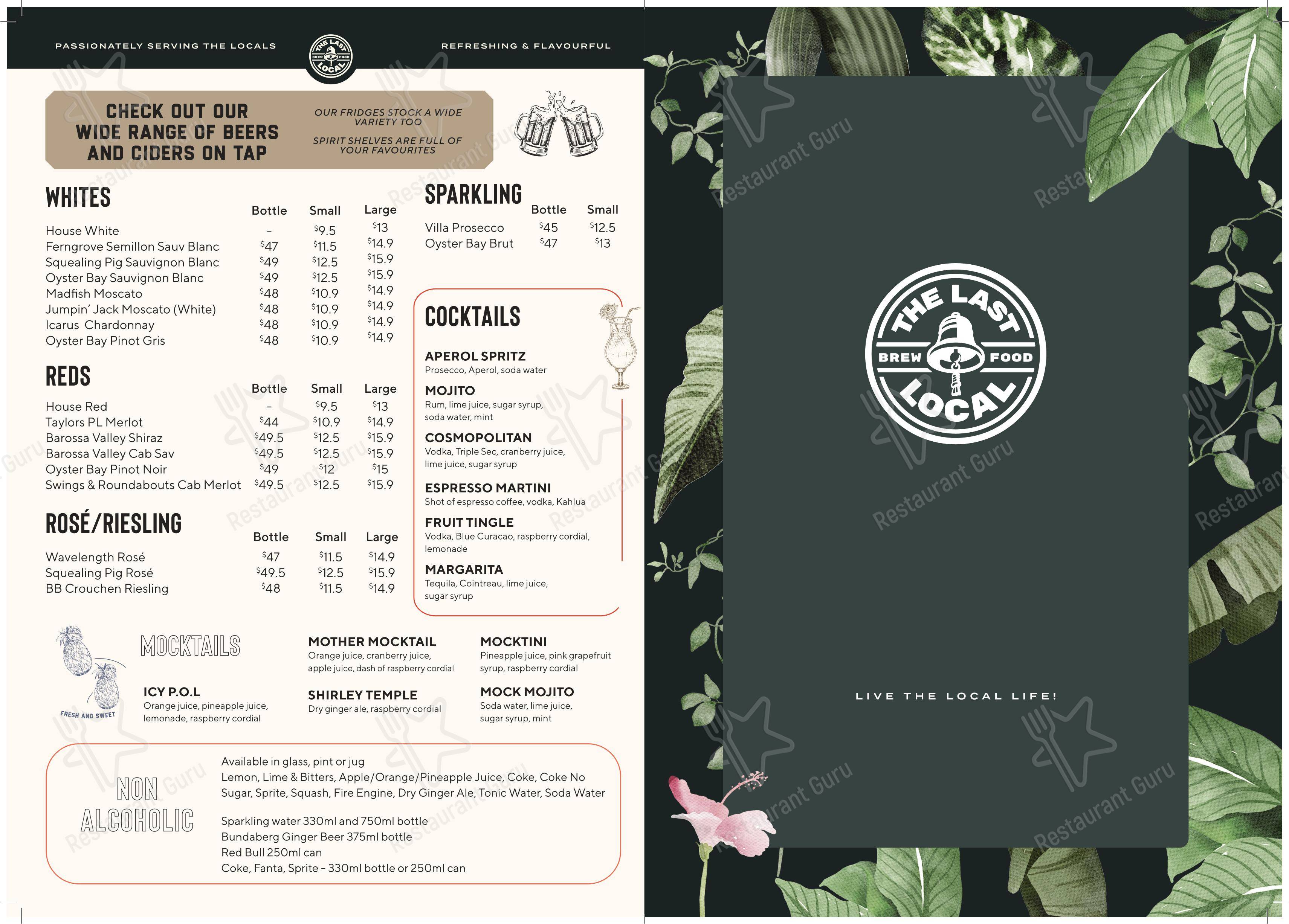 Menu at The Last Local pub & bar, Canning Vale