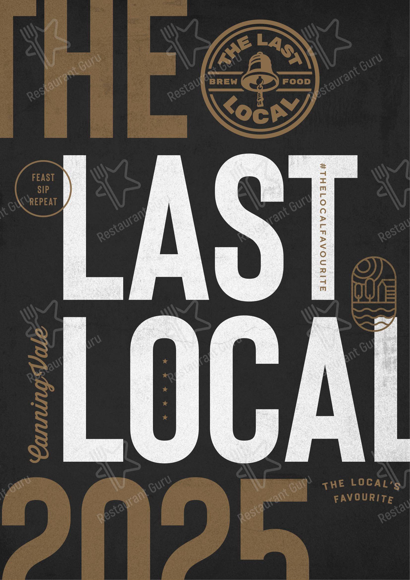 Menu at The Last Local pub & bar, Canning Vale