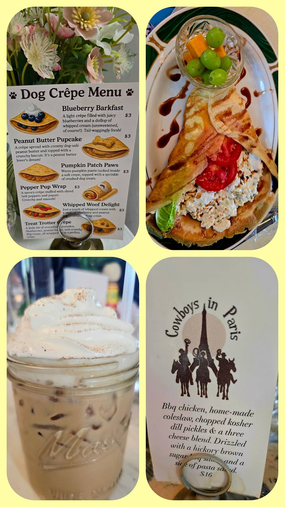 Menu at The Lazy Maid Crêperie cafe, Brooksville