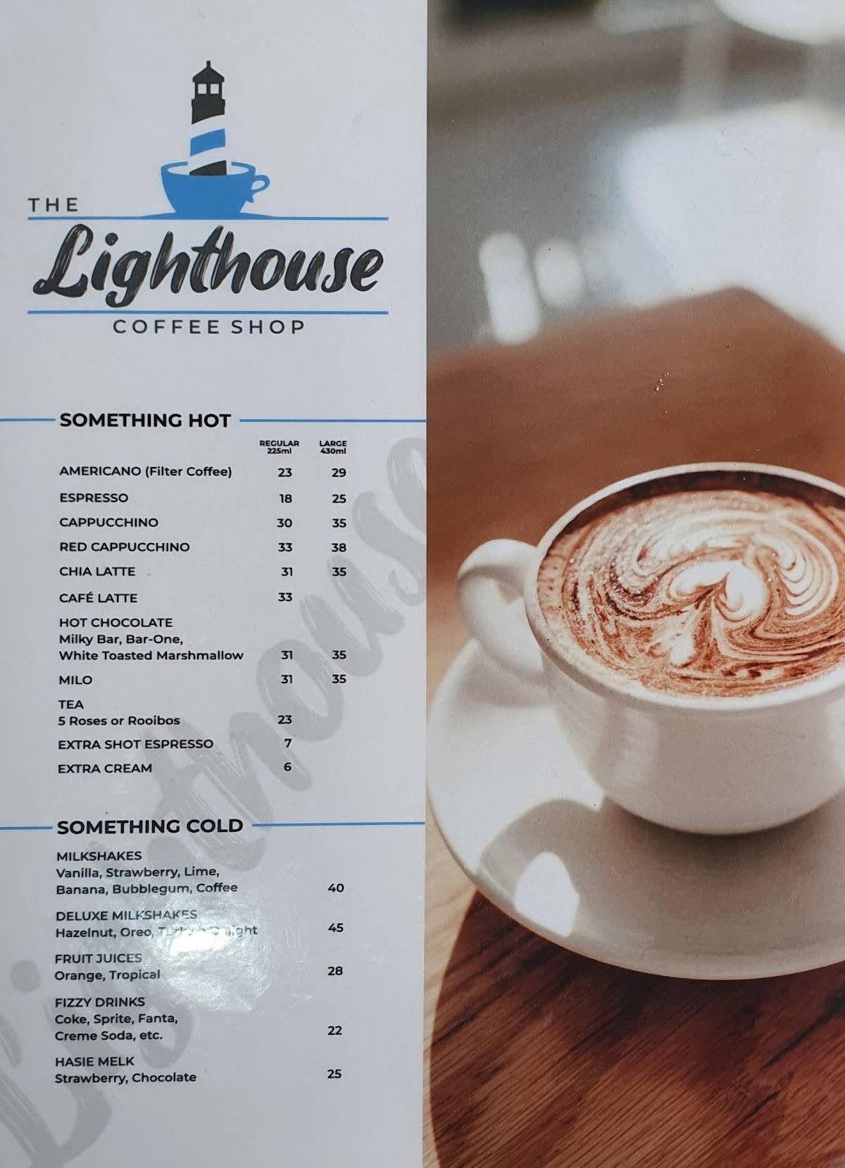 Menu au The Lighthouse Coffee Shop, Matlosana