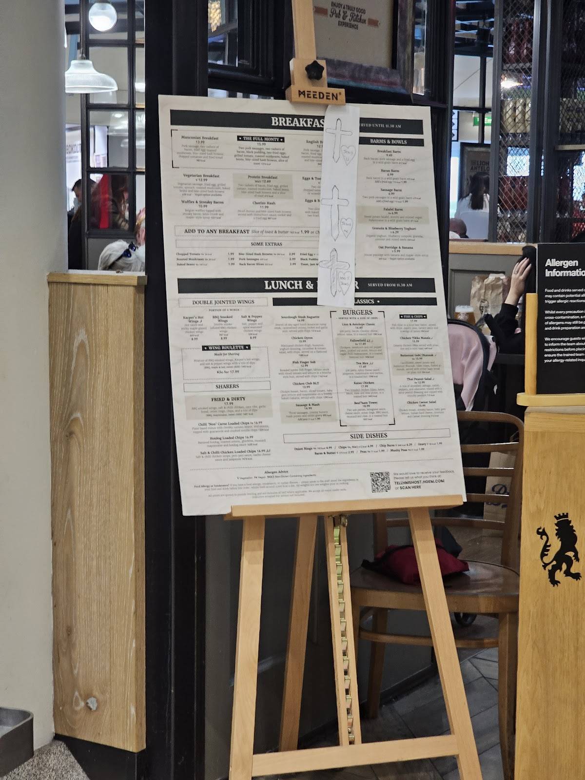 Menu at The Lion and Antelope pub & bar, Manchester