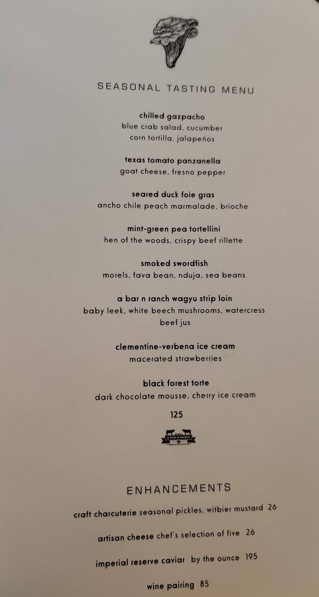 Menu at The Mansion Restaurant, Dallas, Turtle Creek Blvd