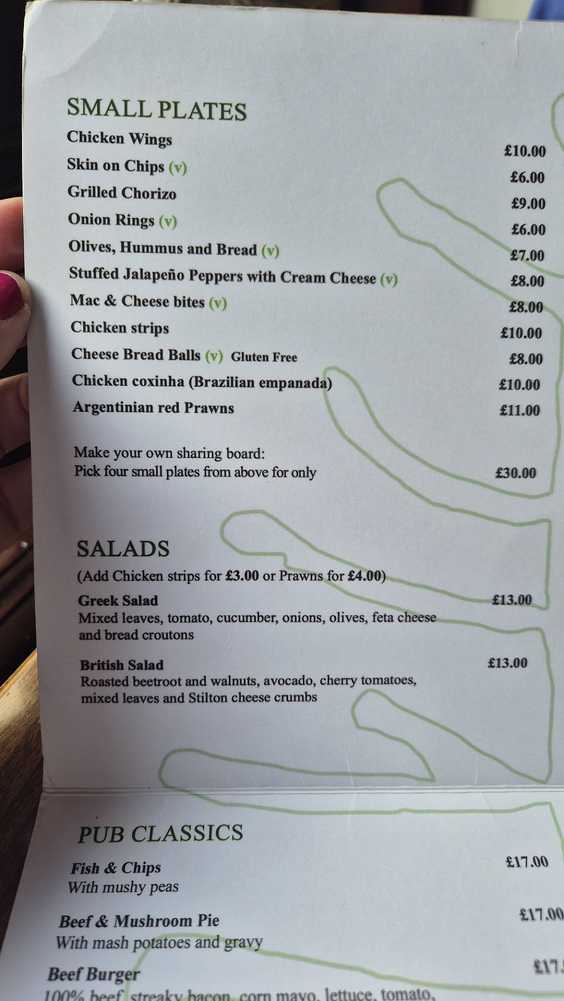 Menu at The Monkey Puzzle pub & bar, London, 30 Southwick St