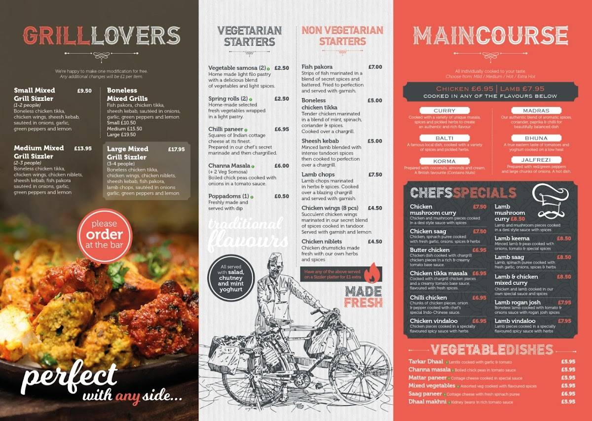 Menu at The New Dun Cow Bar & Grill, Telford