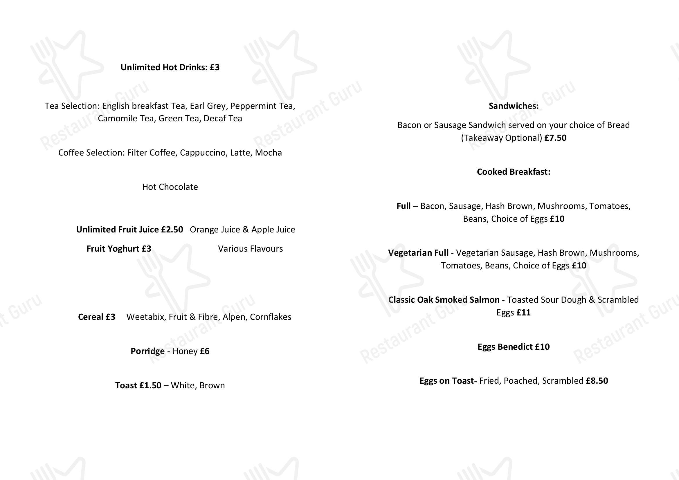 Menu at The New Inn Hotel pub & bar, Lechlade