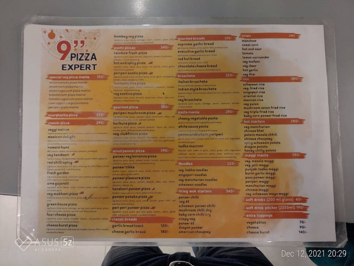 Menu at The Ocyent Pizza Manjalpur Vadodara, Vadodara