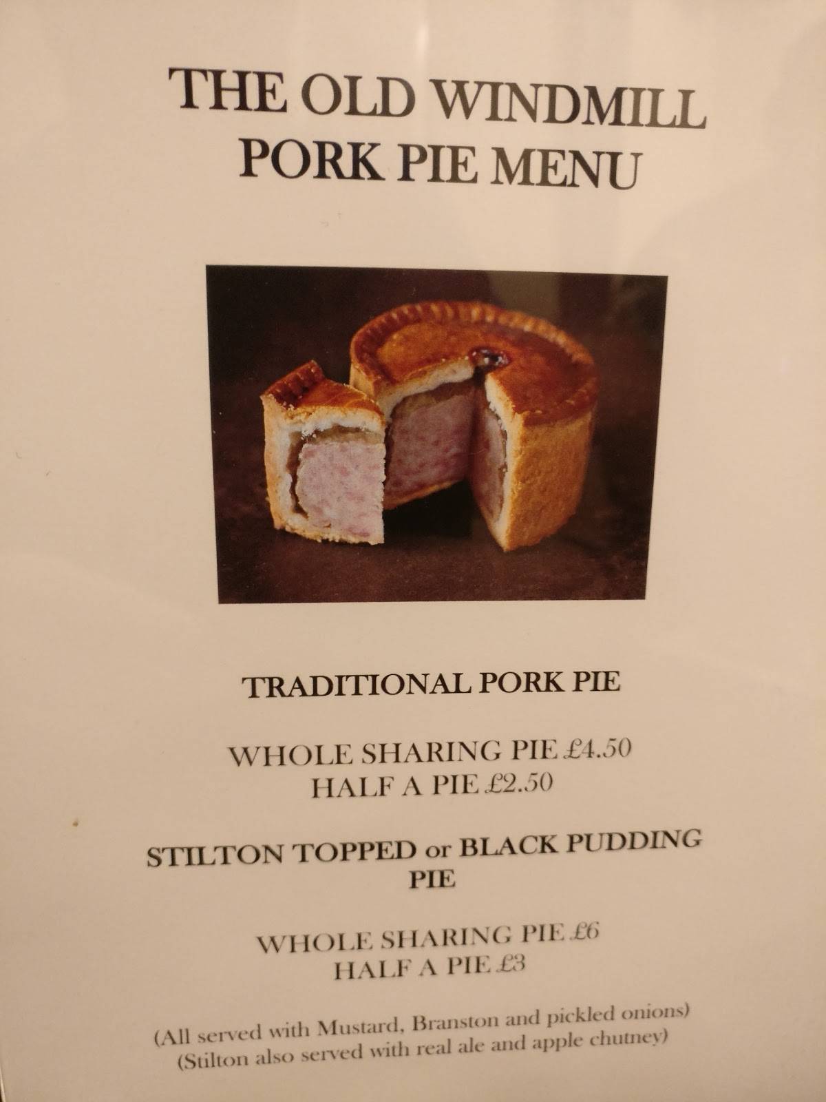 Menu at The Old Windmill pub & bar, Coventry