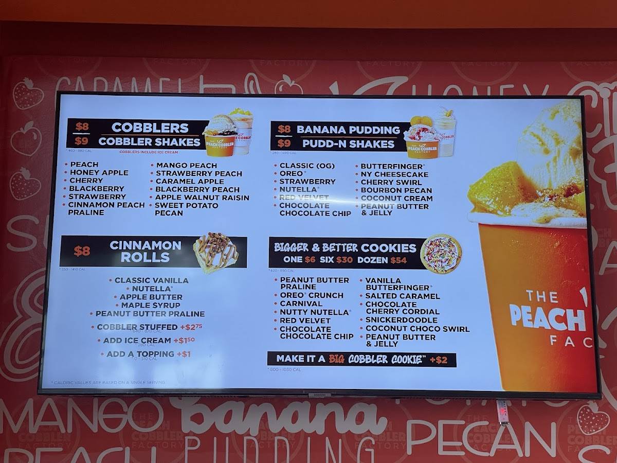 Menu at The Peach Cobbler Factory desserts, Gahanna