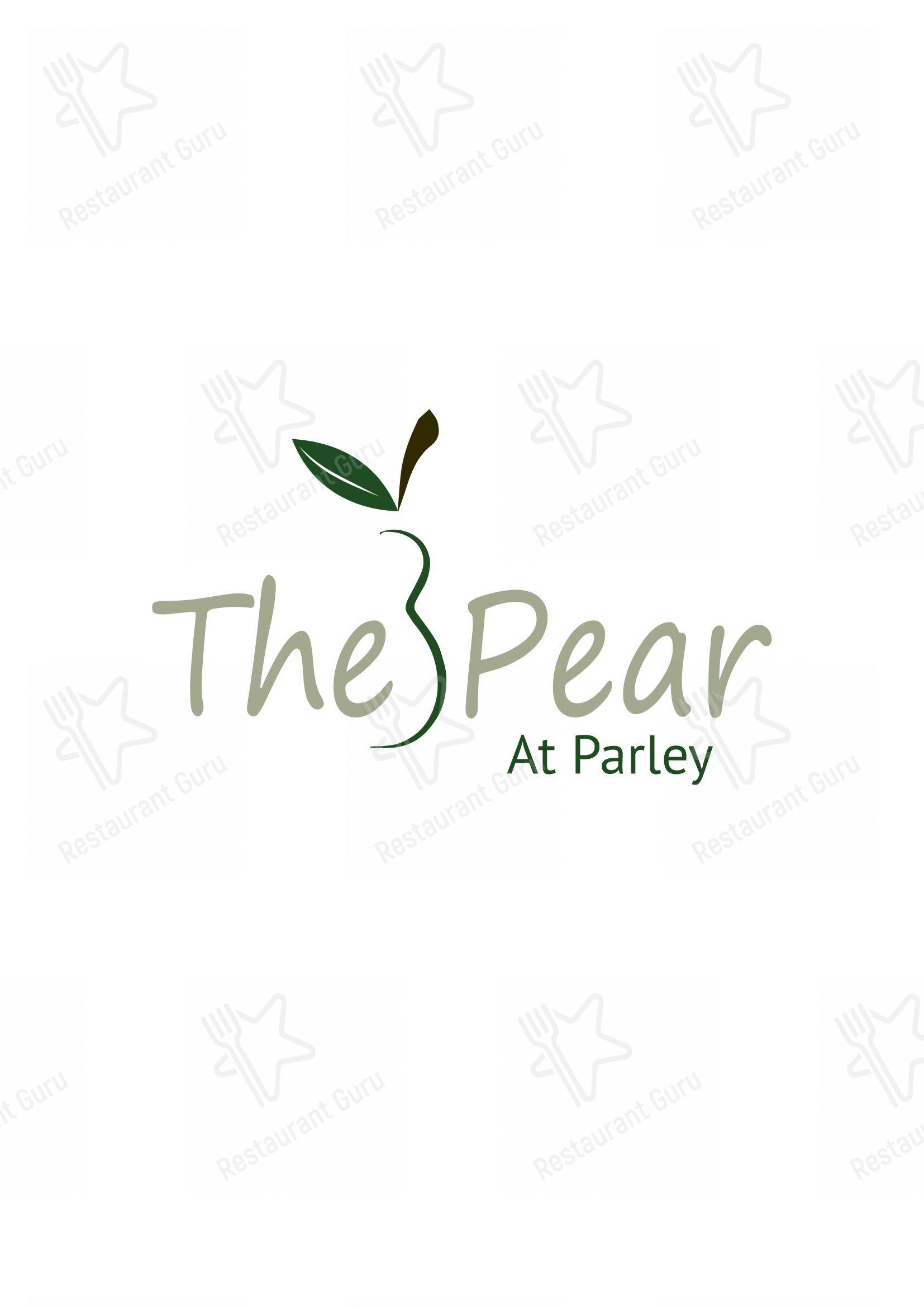 Menu at The Pear At Parley restaurant, West Parley