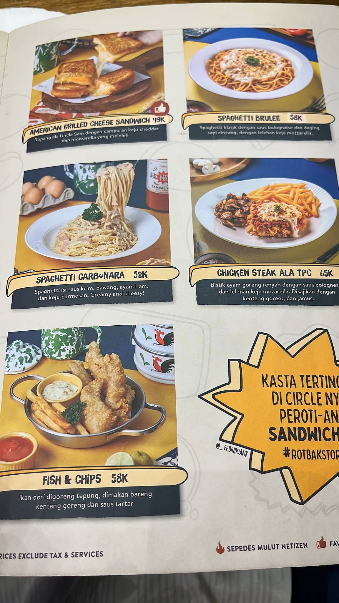 Menu at The People's Cafe AEON DELTAMAS, Bekasi Regency