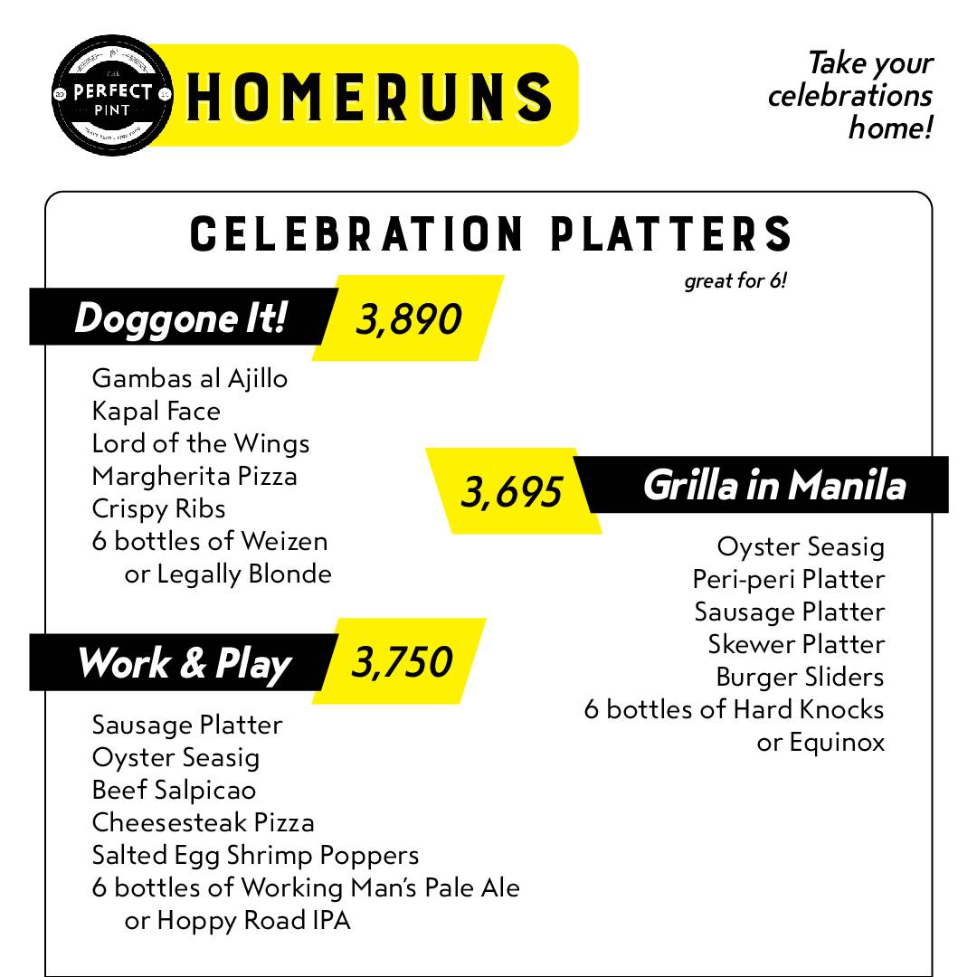 Menu at The Perfect Pint - Greenbelt 2 restaurant, Makati