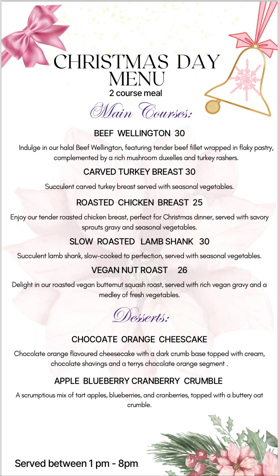Menu at The Pink Tree restaurant, Sheffield