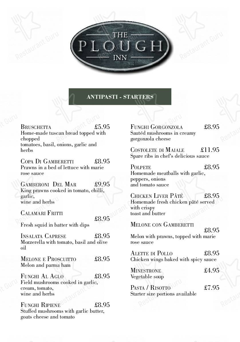 Menu at The Plough Inn Croft pub & bar, Croft