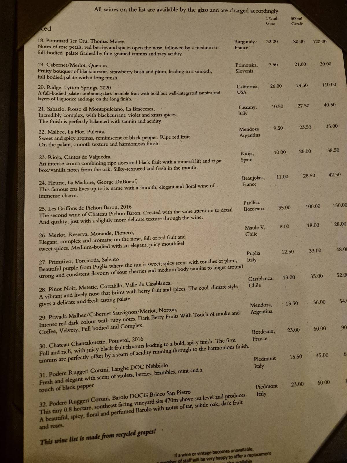 Menu at The Poet at Matfield pub & bar, Matfield