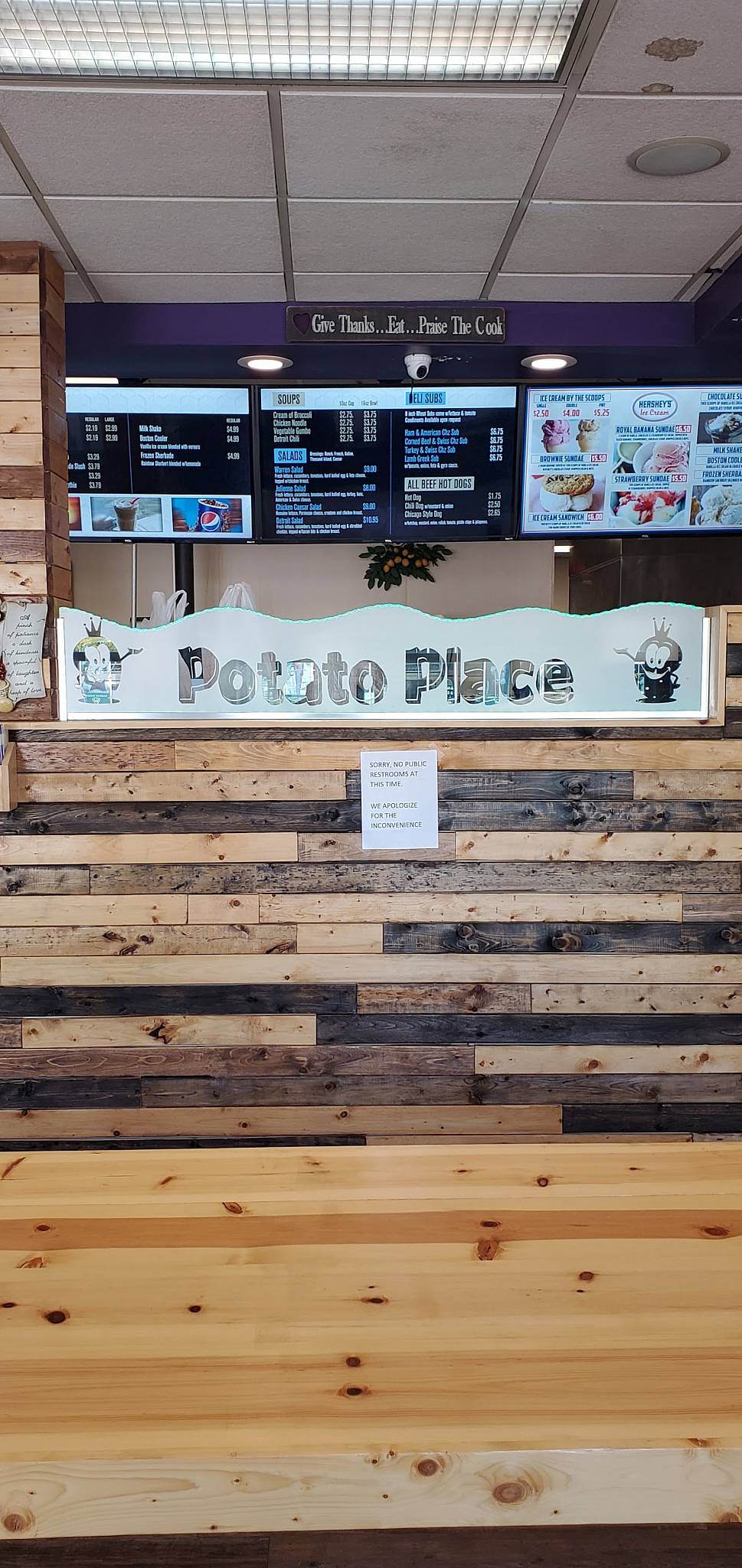 Menu at The Potato Place desserts, Detroit