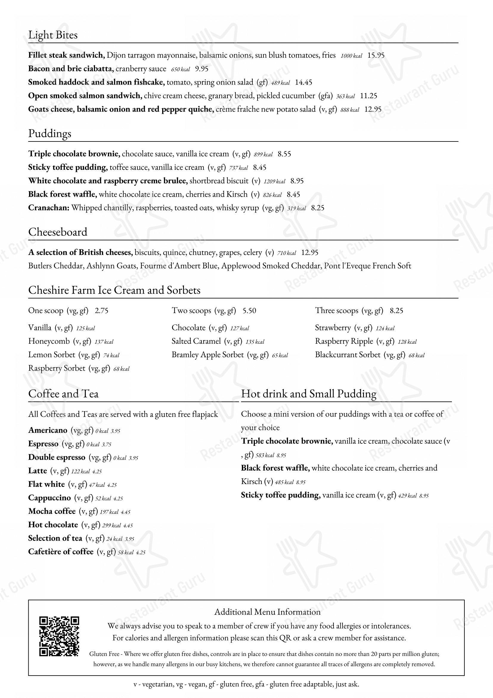 Menu at The Prae Wood Arms pub & bar, St Albans
