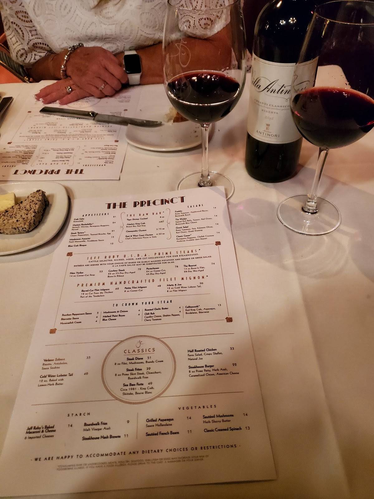 Menu at The Precinct By Jeff Ruby steakhouse, Cincinnati