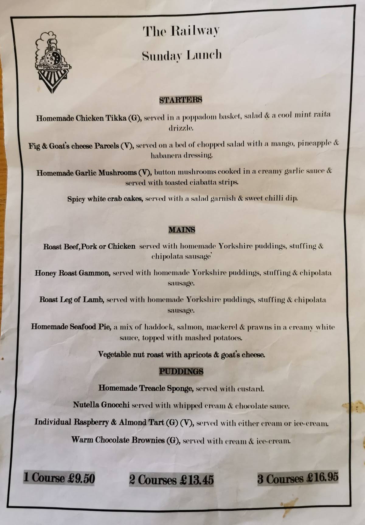 Menu at The Railway pub & bar, Drighlington, 1 Birstall Ln