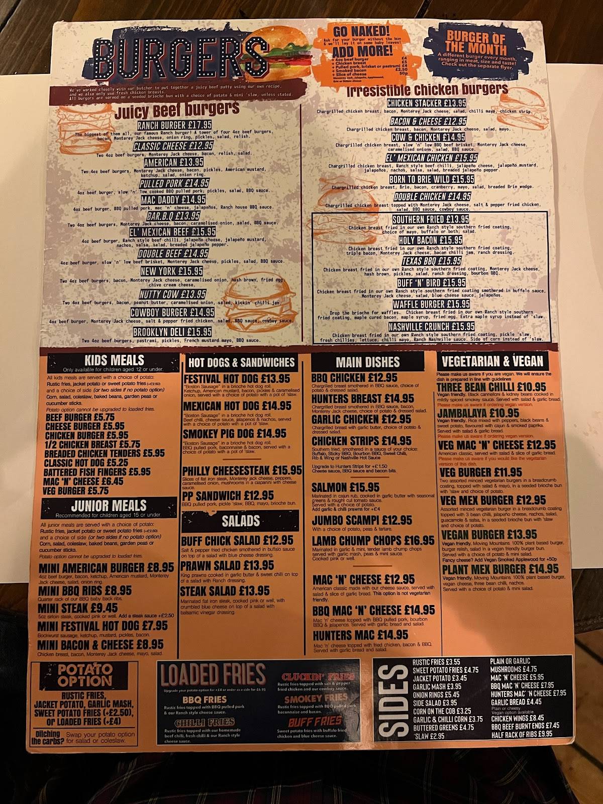 Menu at The Ranch Steakhouse & Grill, Louth