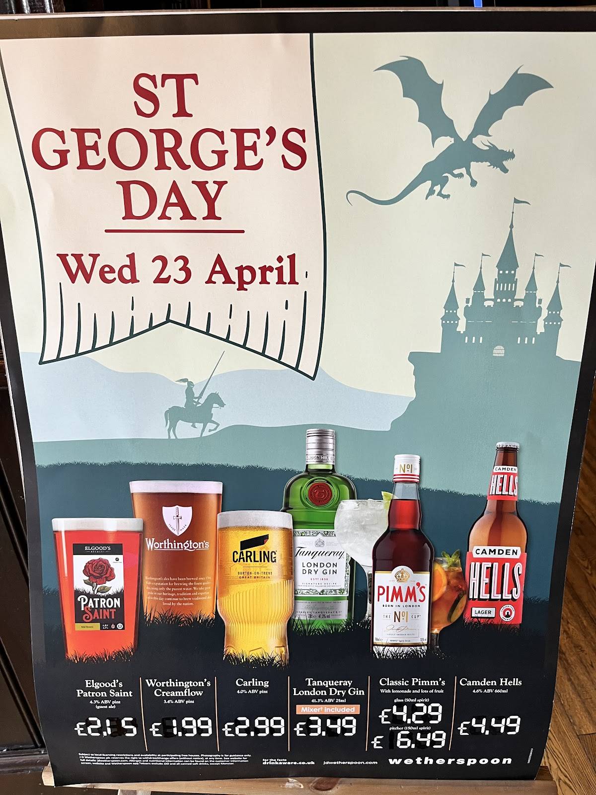 Menu at JD Wetherspoon - The Red Lion pub & bar, Skegness