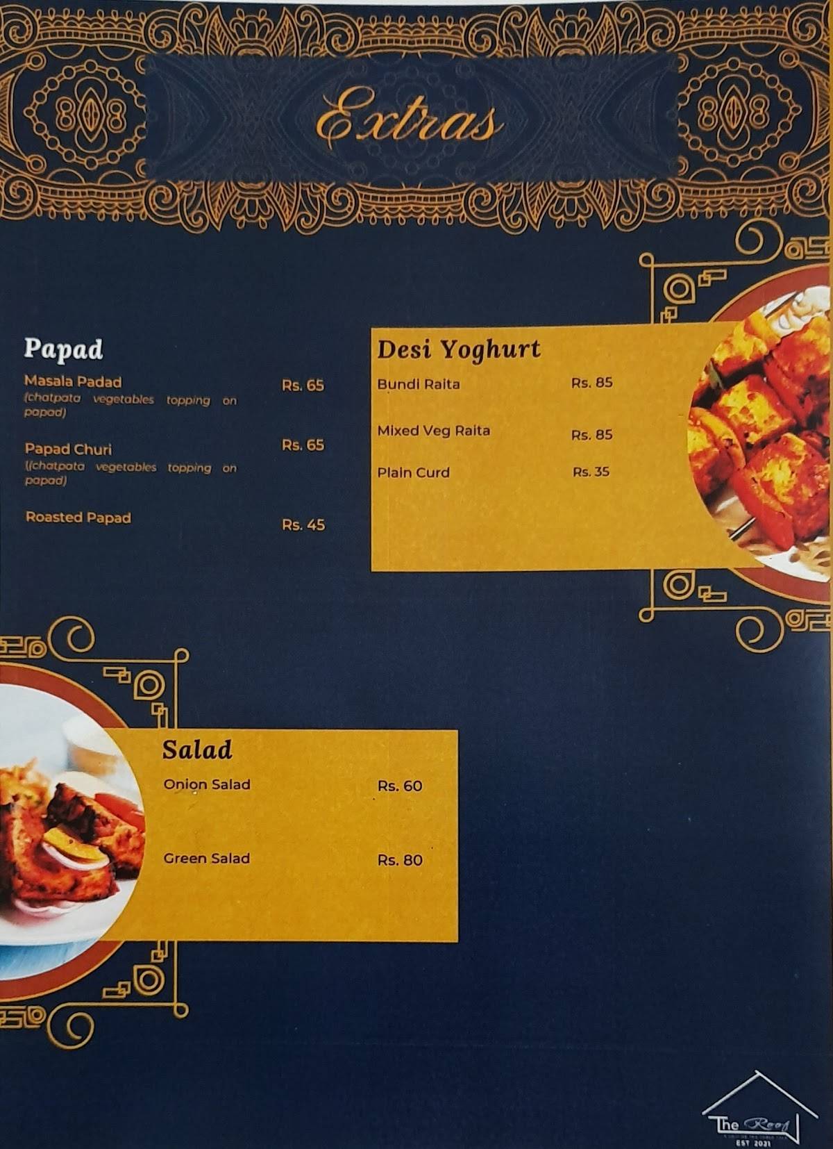 Menu at The Roof, Cooch Behar