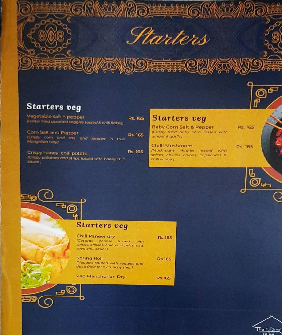Menu at The Roof, Cooch Behar