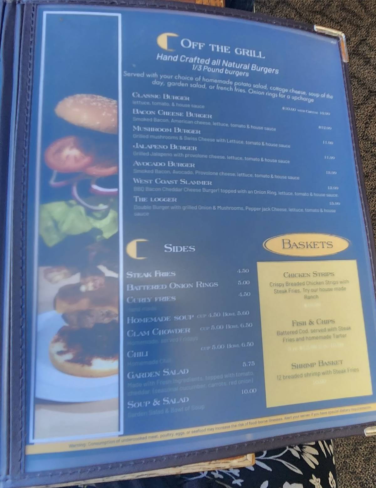 Menu at The Sandstone Cafe & Quarry Bar, Tenino
