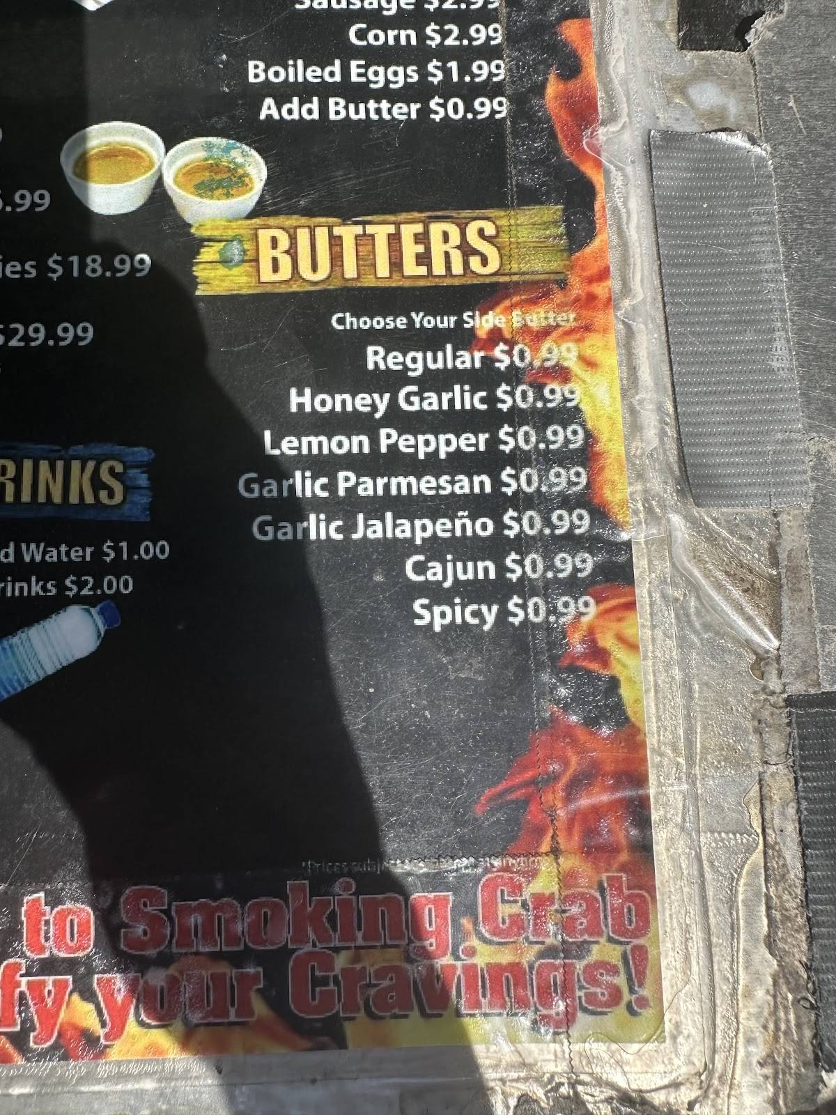 Menu at The Smoking Crab & Seafood Co restaurant, Lincoln