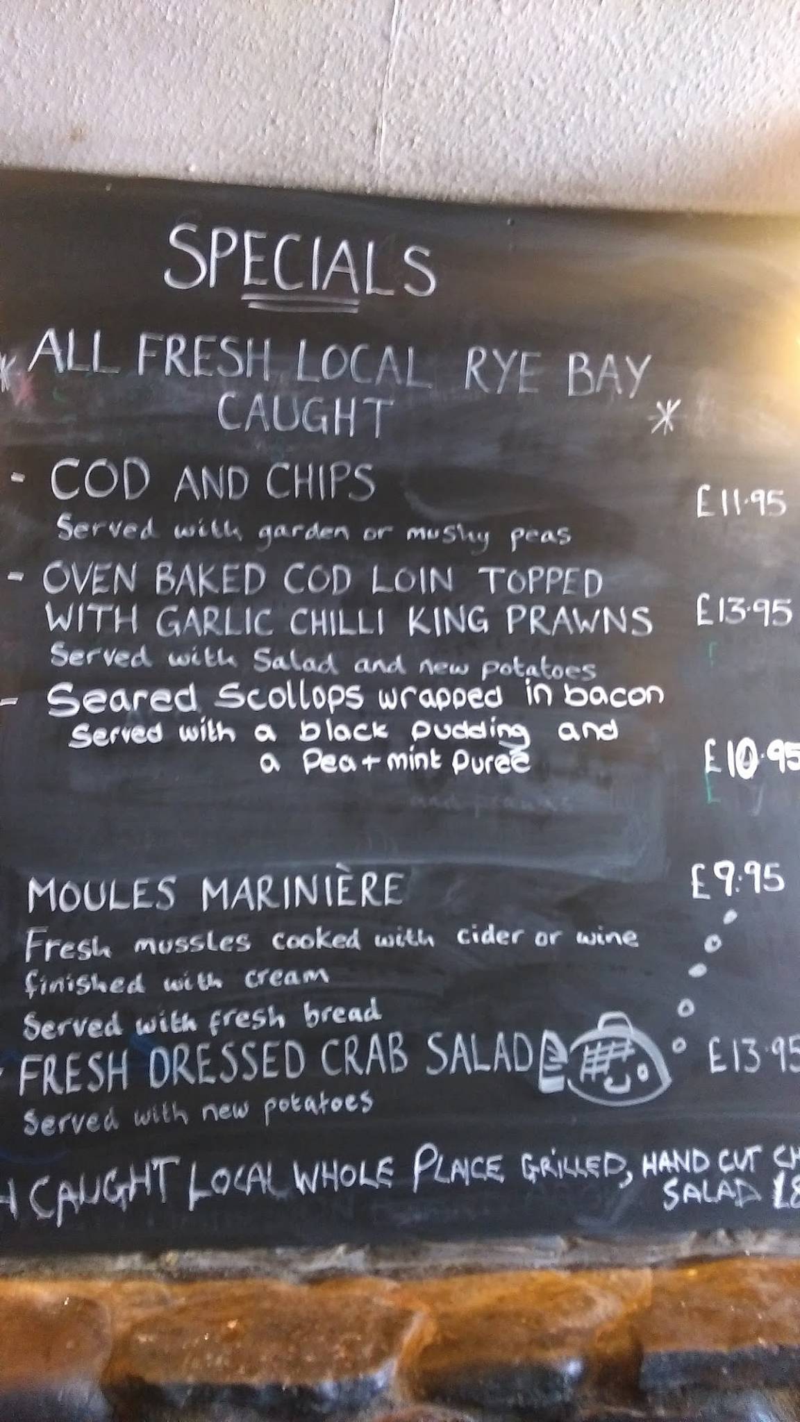Menu at The Smuggler Inn pub & bar, Hastings, Pett Level Rd
