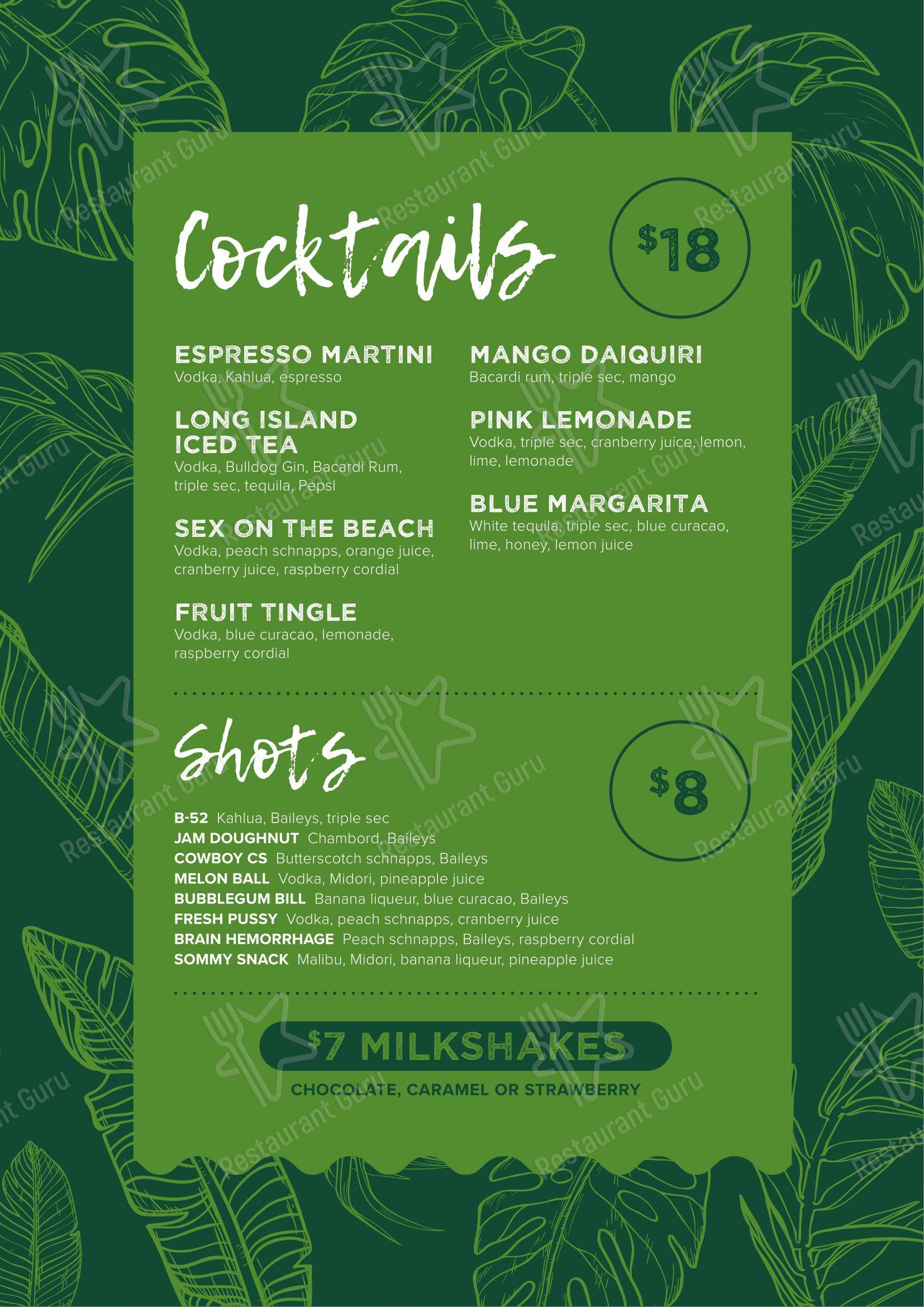 Menu at The Somerset Hotel pub & bar, Para Hills