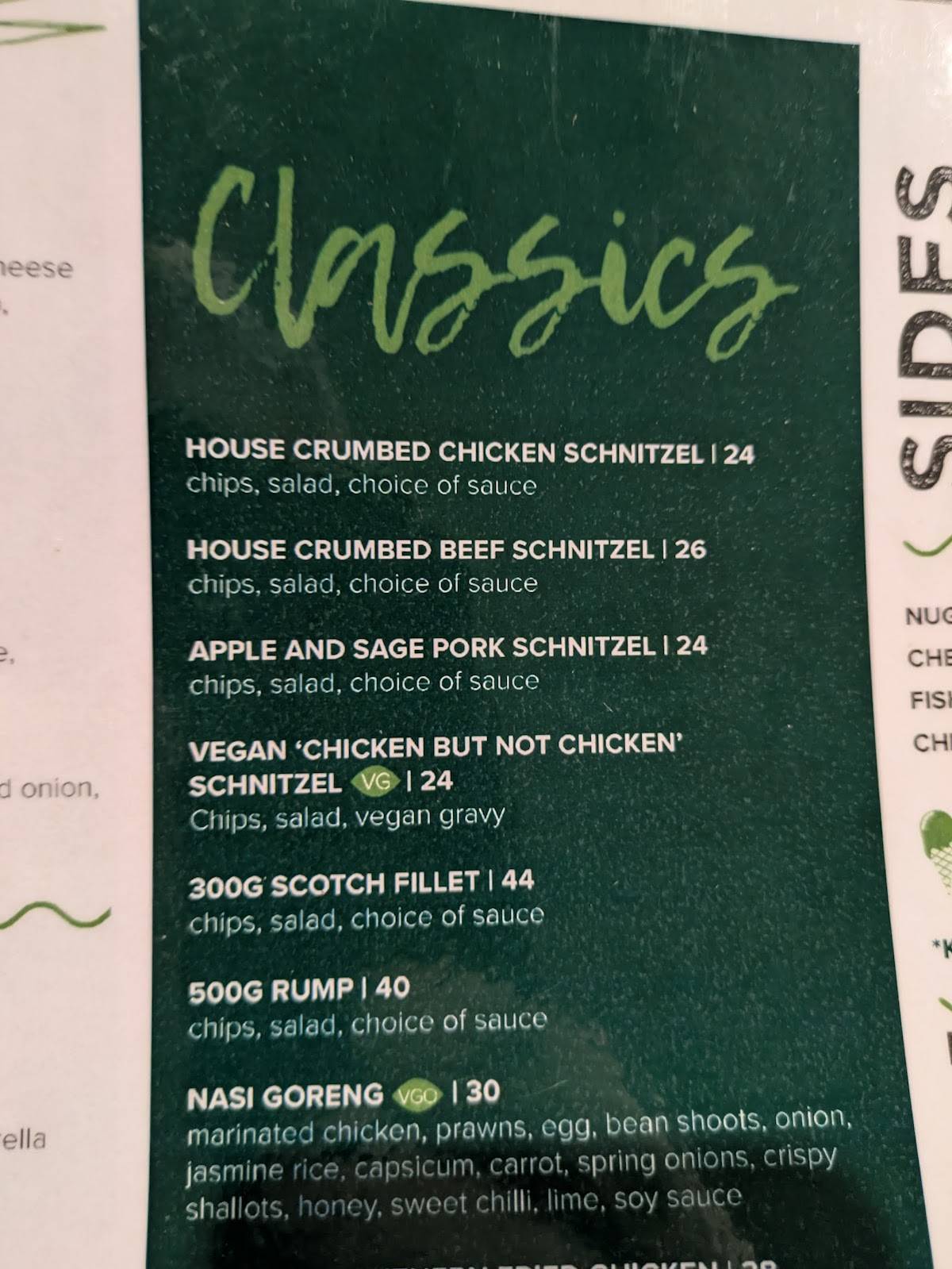 Menu at The Somerset Hotel pub & bar, Para Hills