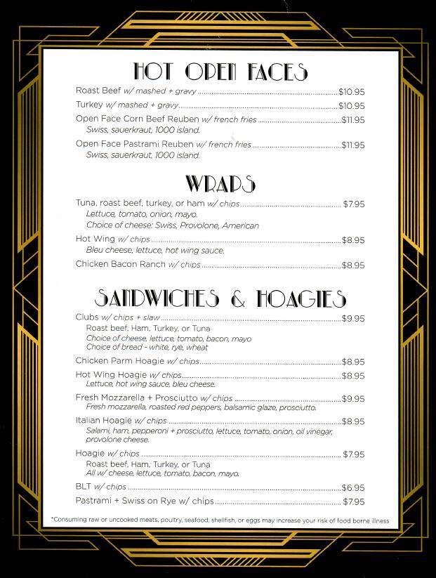 Menu at The Speakeasy Saloon & Resort pub & bar, USA